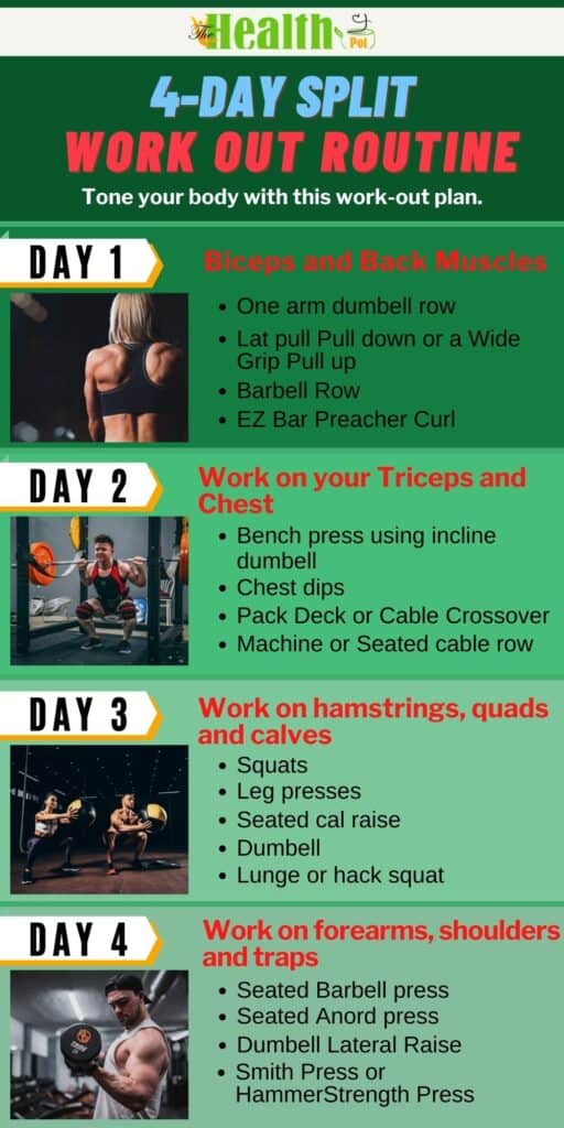 Best 4-Day Split Workout for Muscle Building - The Health Pot